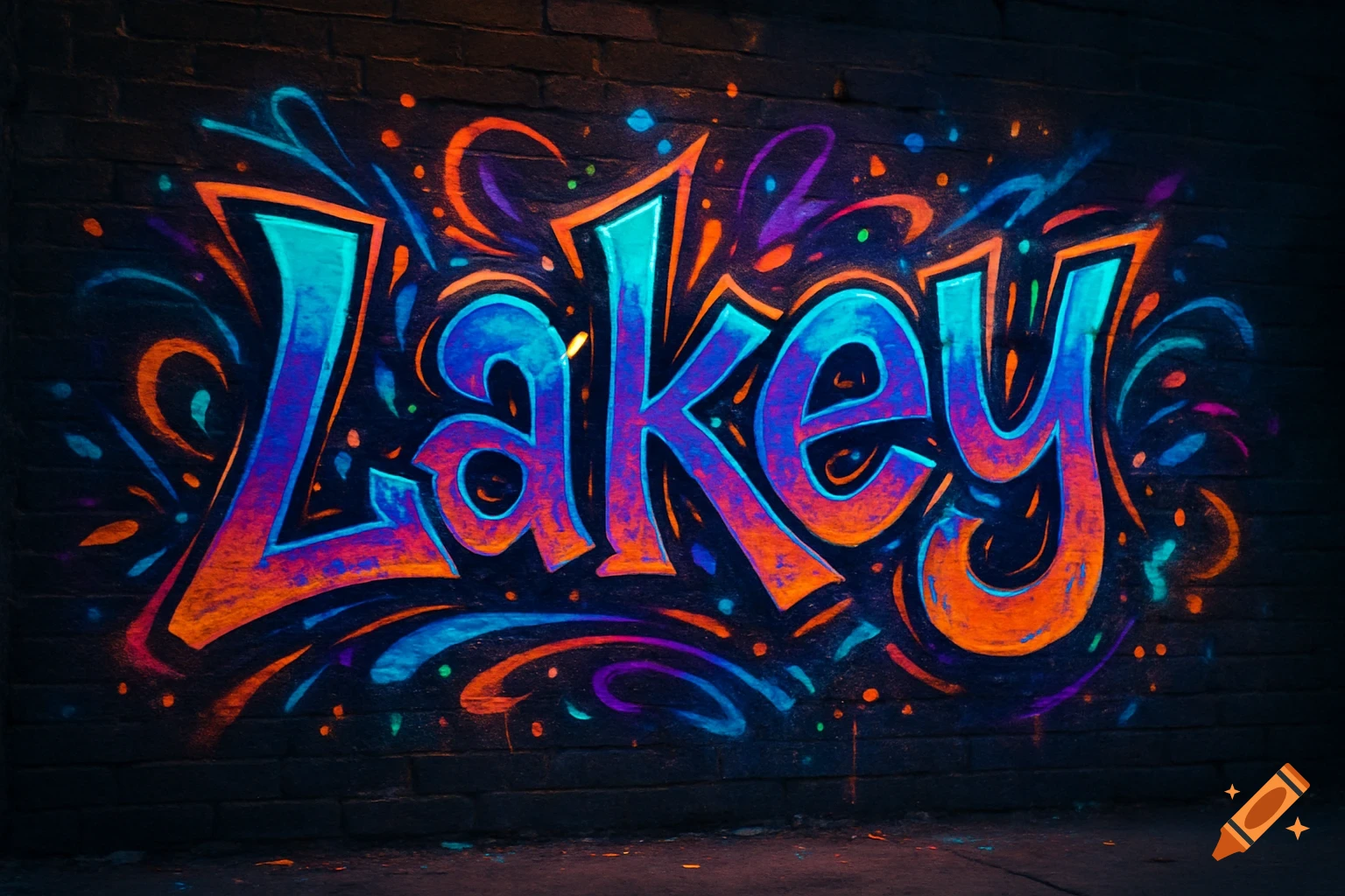 Colorful graffiti art spelling 'ETHAN' in wildstyle on a dark brick ...