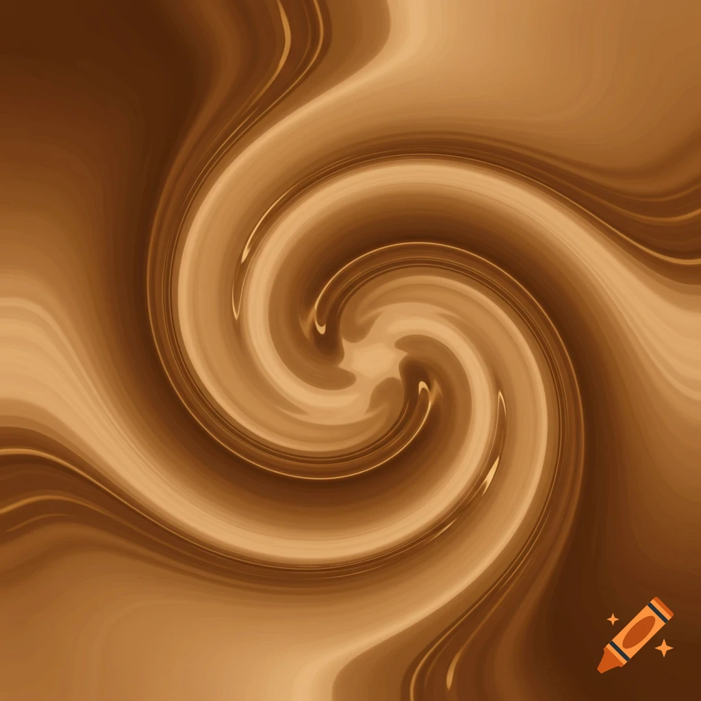 An abstract swirl of light and dark brown, coffee-colored liquid. on ...