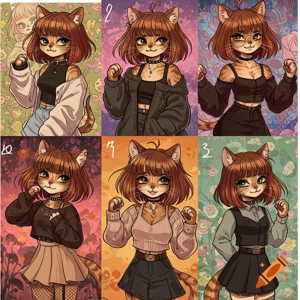 Catgirls created on Craiyon