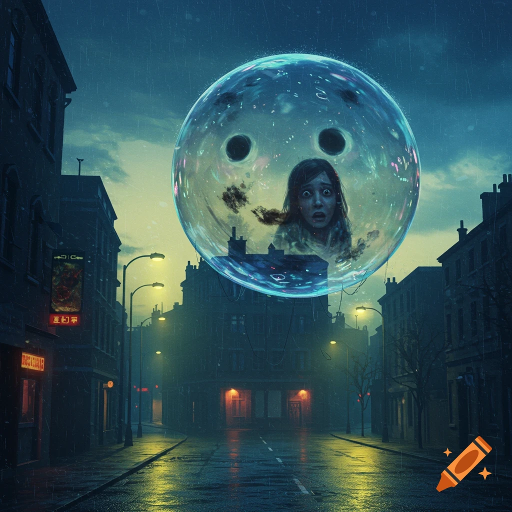 Impressionist painting of a dark blue universe with radiant white ...