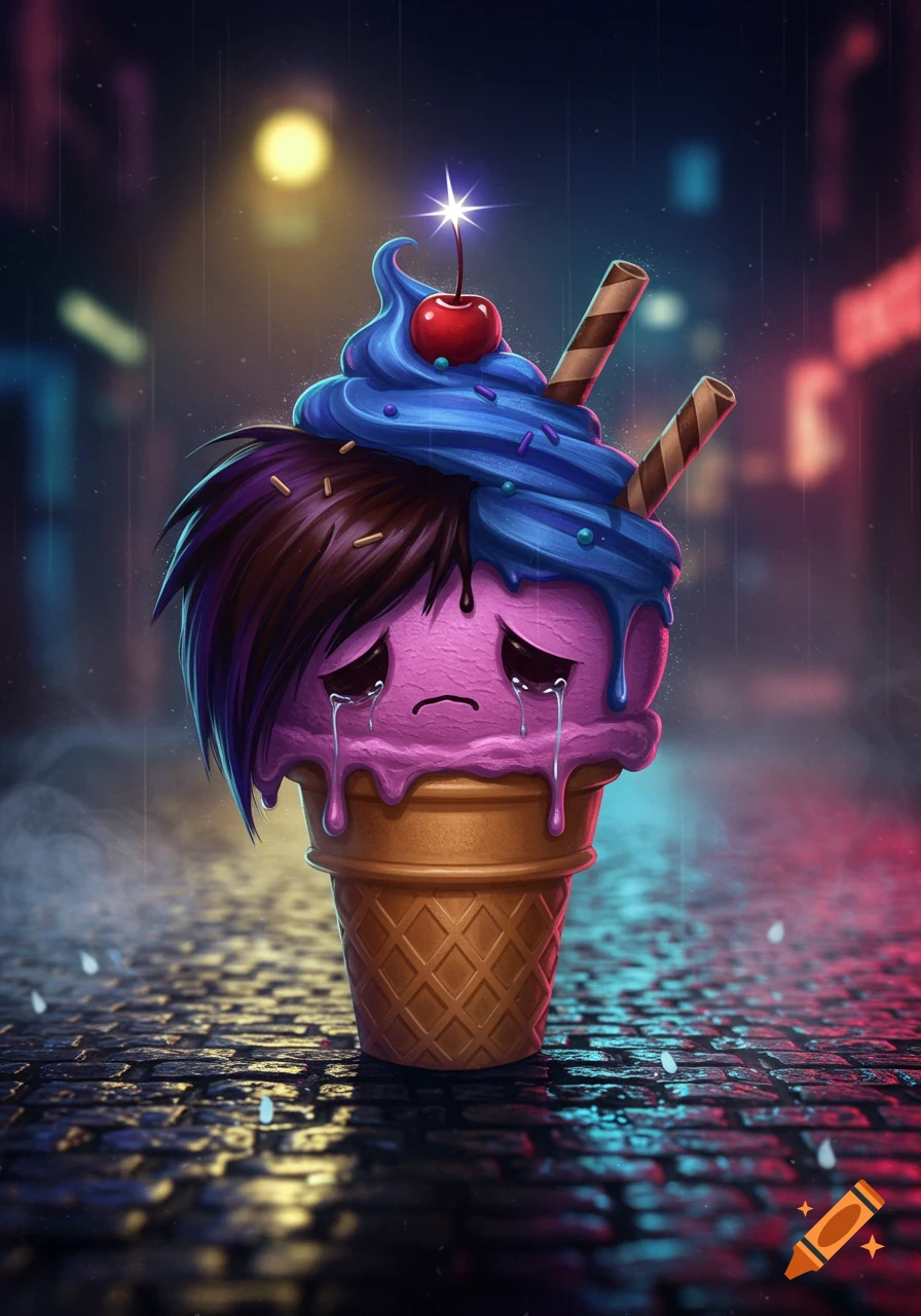 A Minion in a yellow dress rides a glowing hoverboard down a neon-lit ...