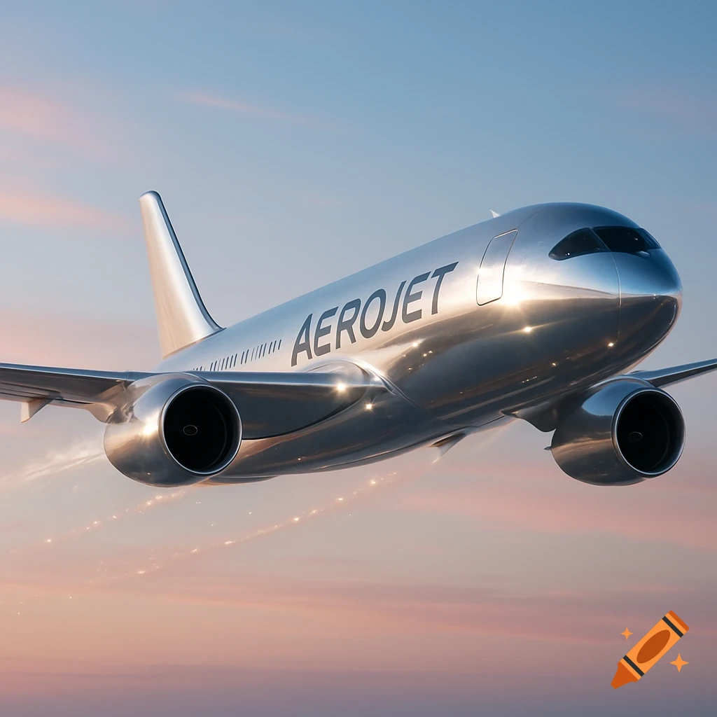 A white and blue Marcel Airlines Boeing 777-9 airplane flying over the ...