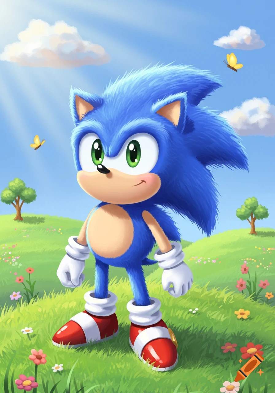 Sonic the Hedgehog lying dazed on a race track with swirly eyes and his ...