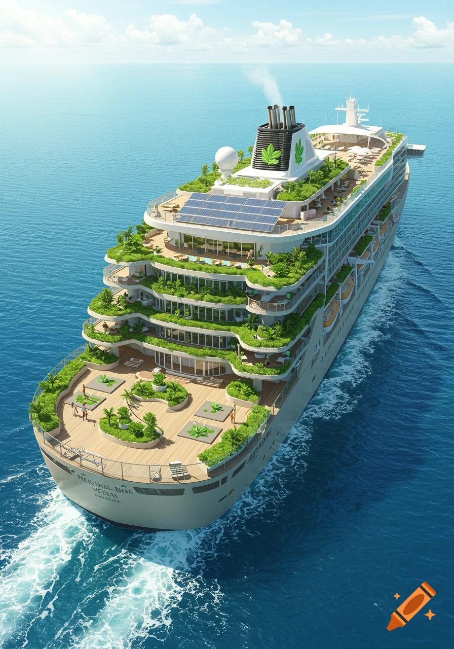 A massive Saipem 7000 offshore crane vessel sails on the calm ocean at ...