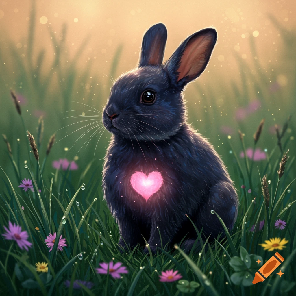 An illustration of a rabbit colored with rainbow stripes, sitting and ...