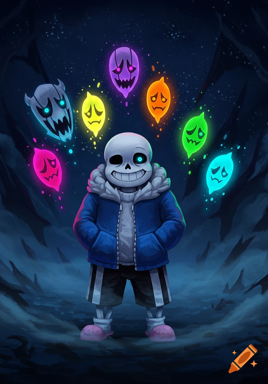 3D rendered image of Bendy, Sans, and Herobrine standing happily under ...