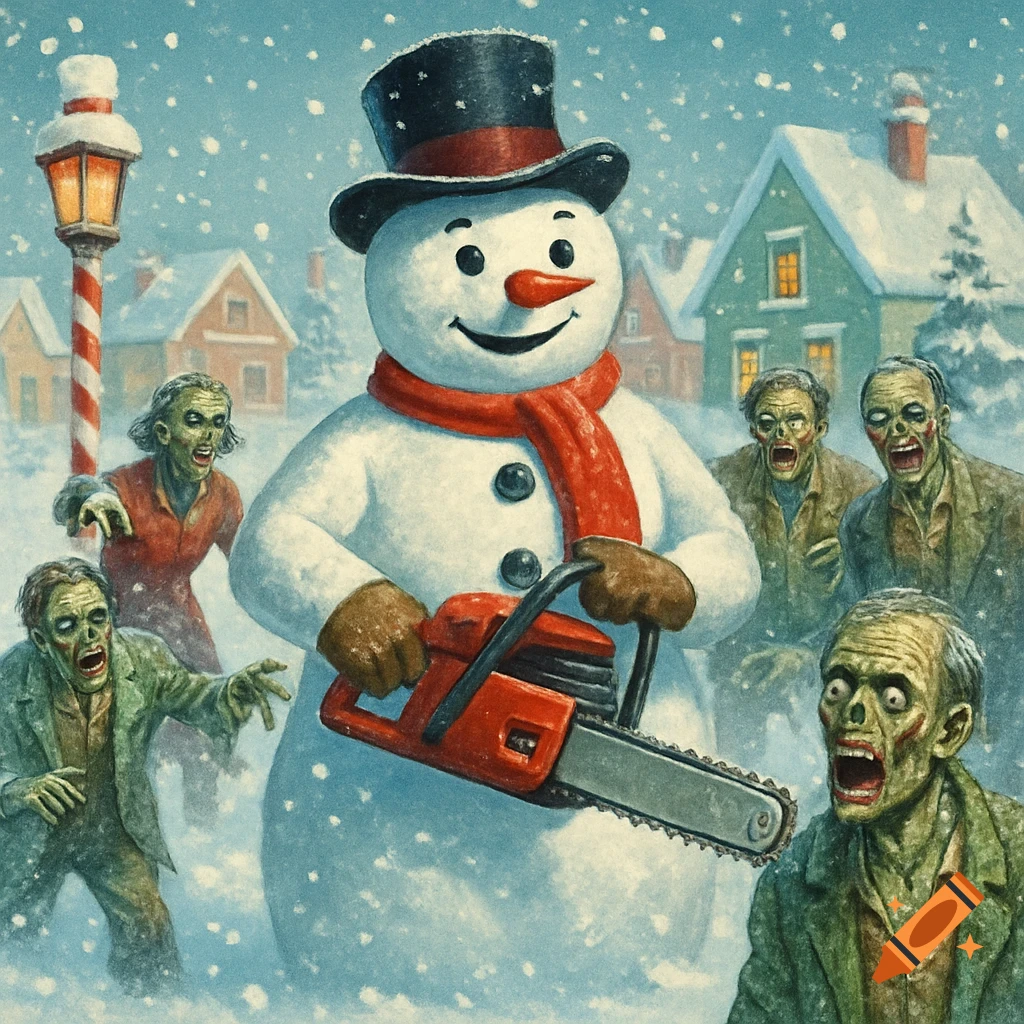 Snowman in Target store captured by security camera on Craiyon