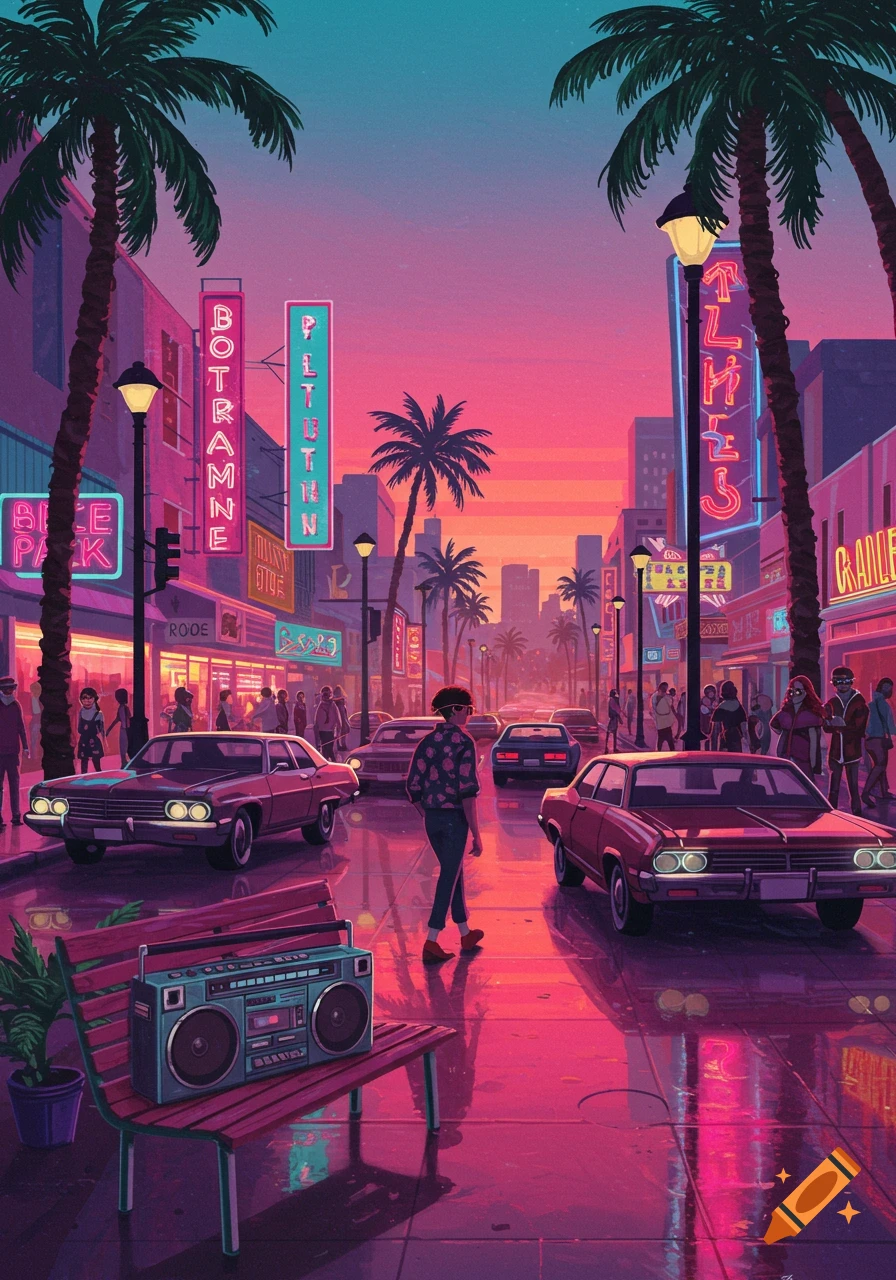 80s Aesthetic created on Craiyon