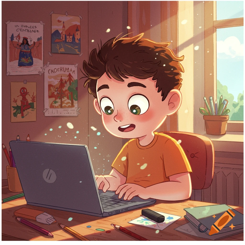 Cartoonish scientific creative room with machines and computers on Craiyon