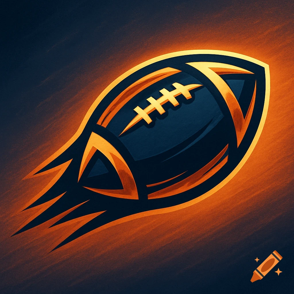 Stylized American football logo with 'TEAMNAME' on a banner, featuring ...