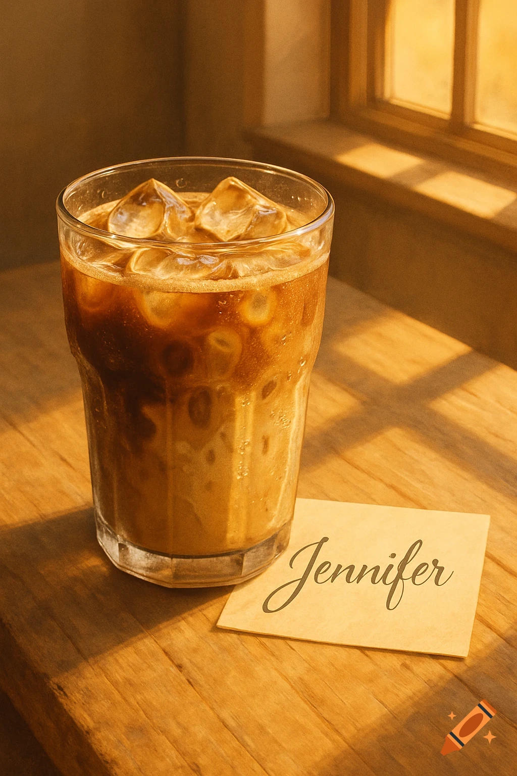 A deep red lipstick kiss mark on a crumpled paper napkin on a glass ...