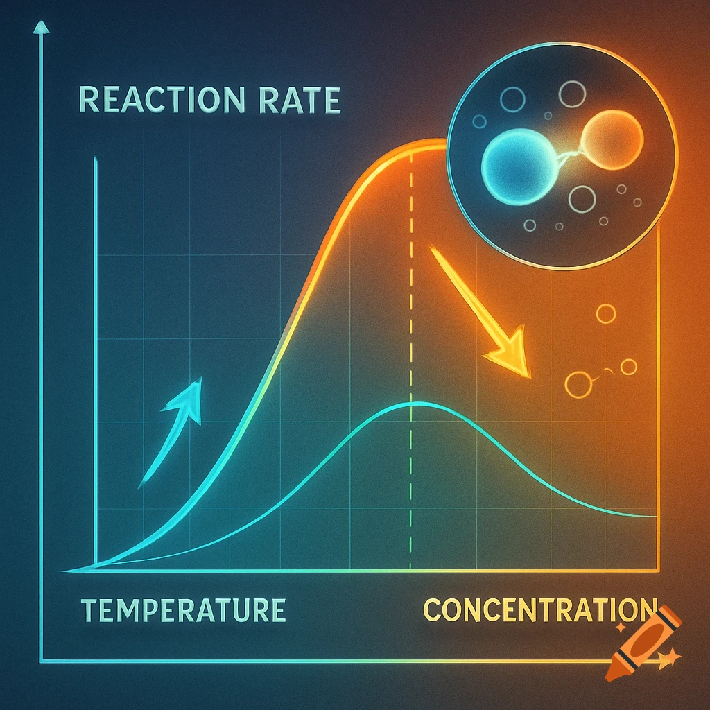 A biochemical graph illustrating enzyme activity: reaction velocity ...