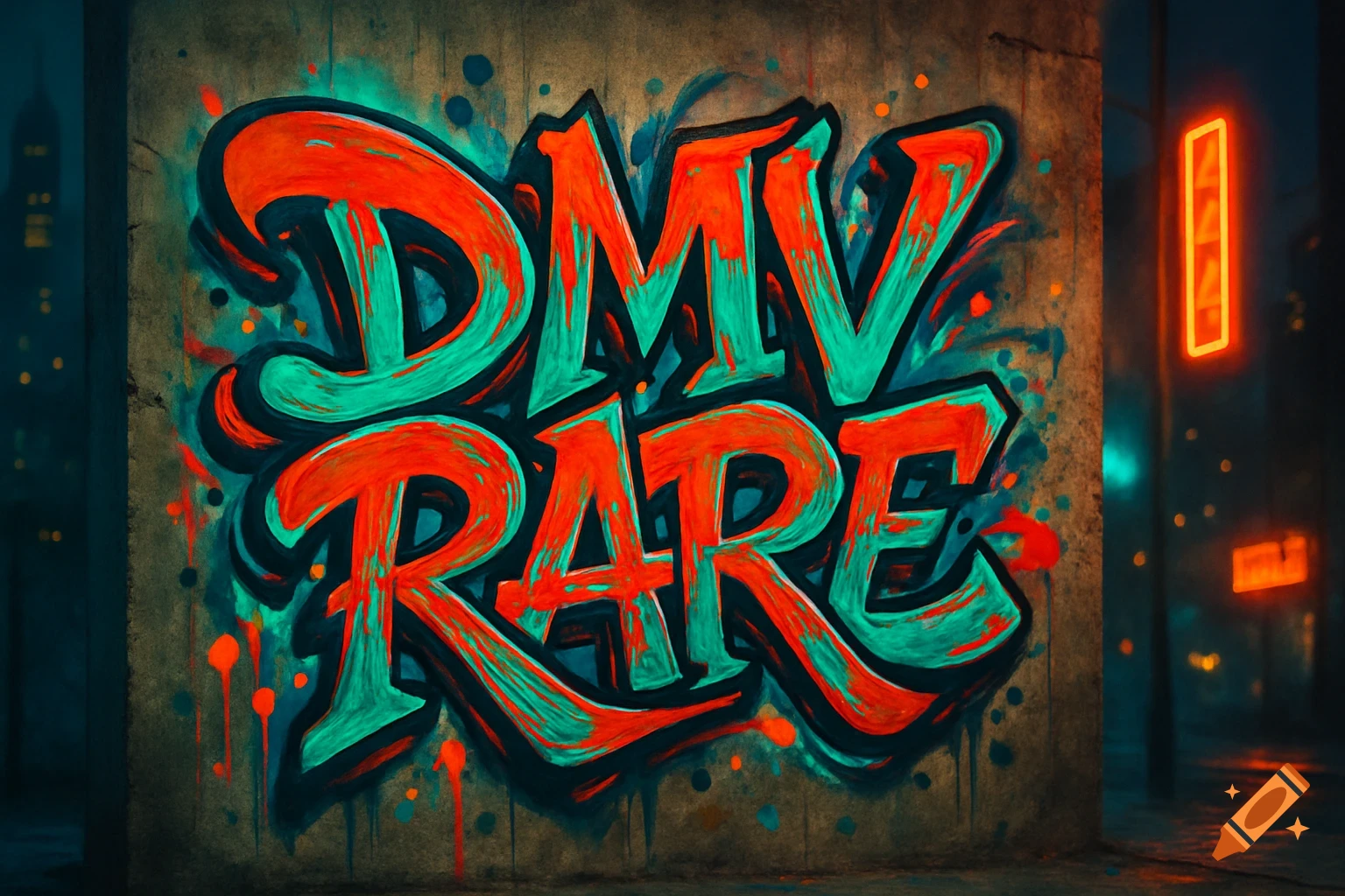 Colorful bubble letters spelling DG CLAN on a dark brick wall with ...