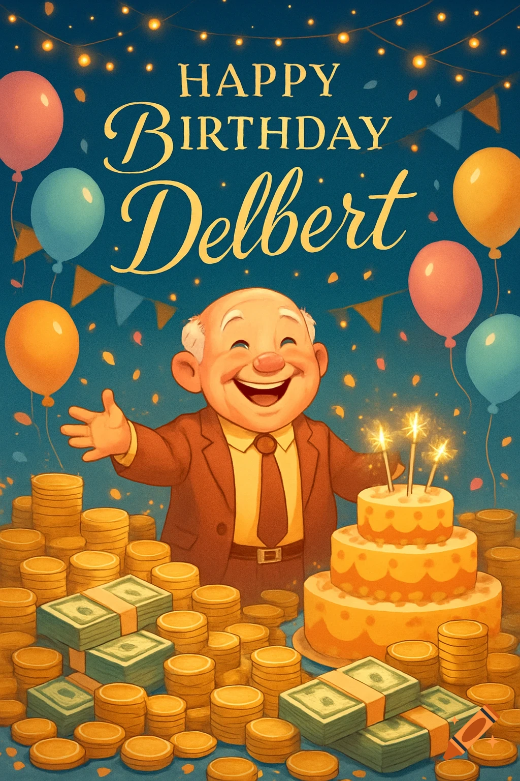 24k+gold+birthday created on Craiyon