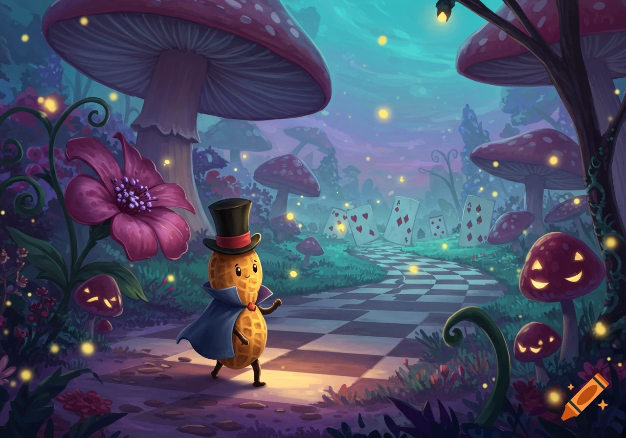 A vibrant jester performs in a circus tent under a spotlight ...