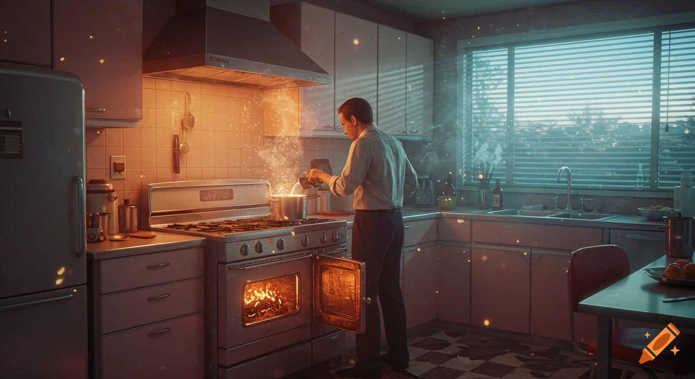 A real estate agent gestures towards a large TV in a modern living room ...