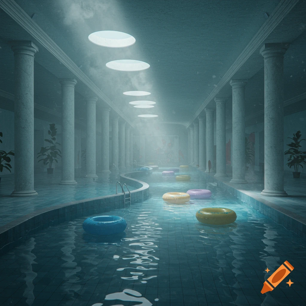 A giant yellow banana stands in a grand, opulent bank vault hall with ...