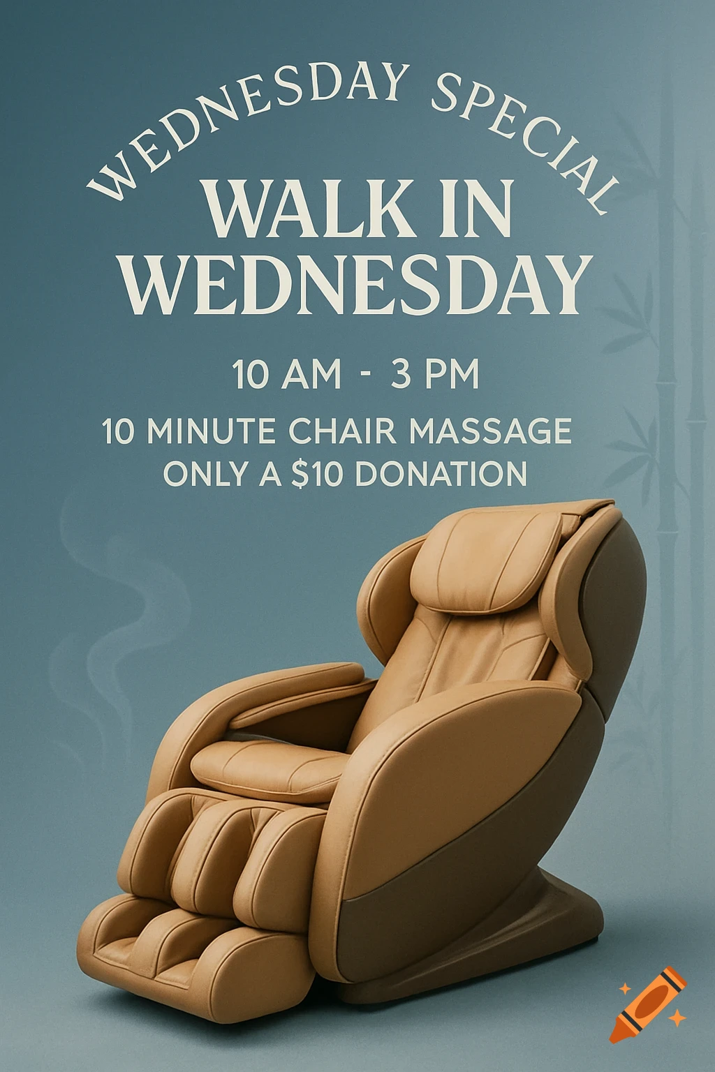 A promotional poster for a 'Wednesday Special' featuring a beige ...