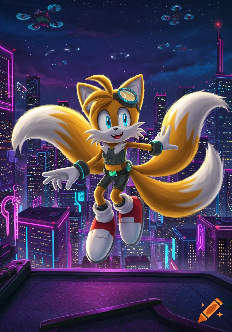 A green Sonic the Hedgehog character wearing a black jacket with flames ...