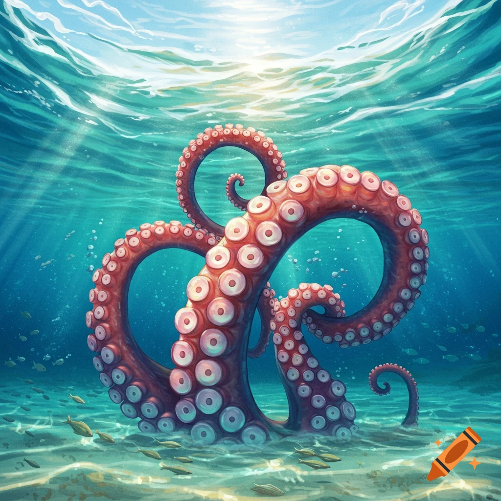 Angry+octopus+clipart created on Craiyon