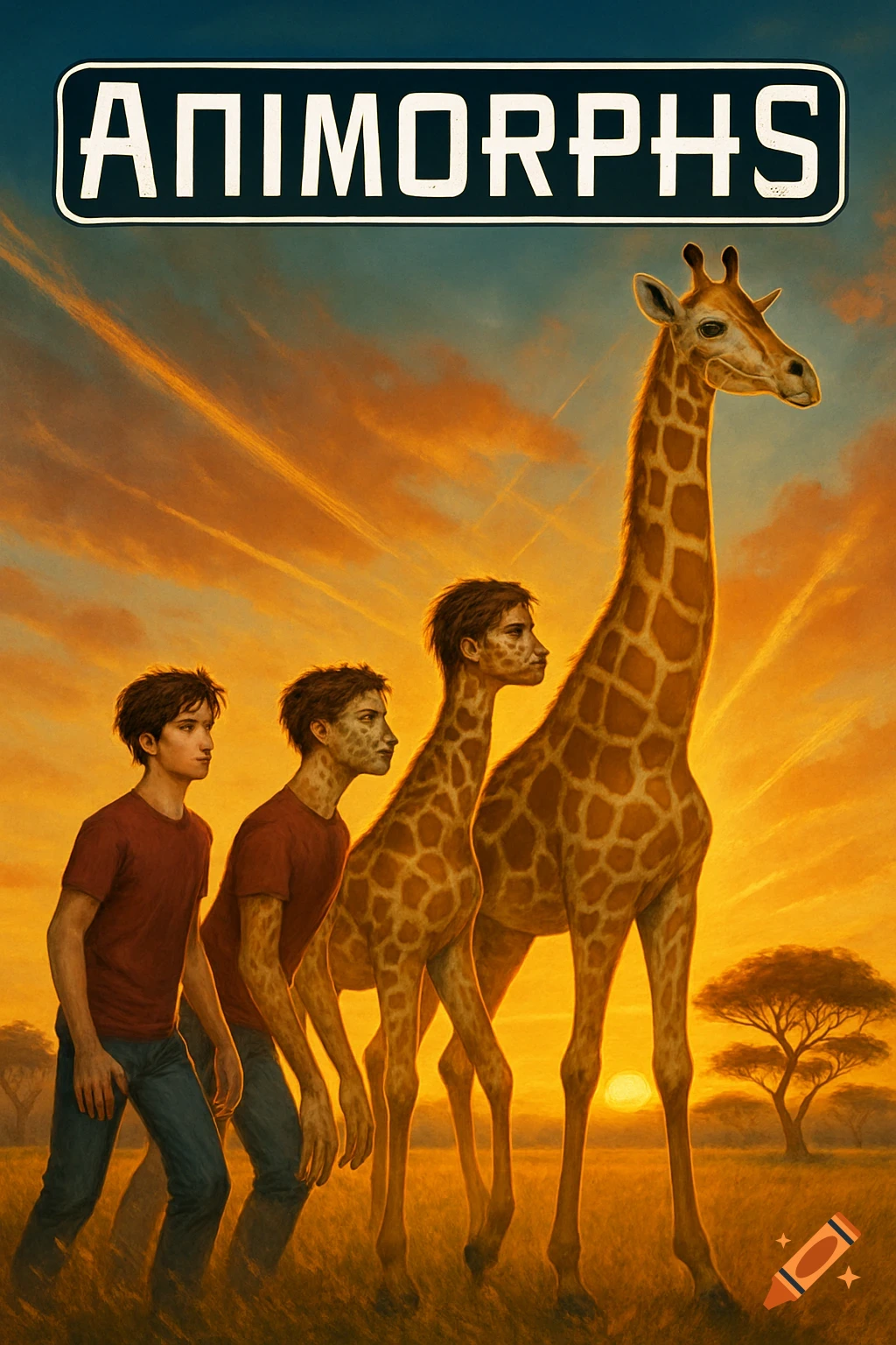 A digital painting showing the stages of a teenage boy transforming ...