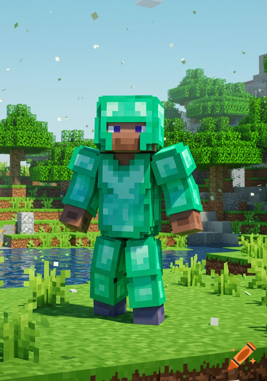 A blocky Minecraft skeleton stands in a sunlit pixel art forest with ...
