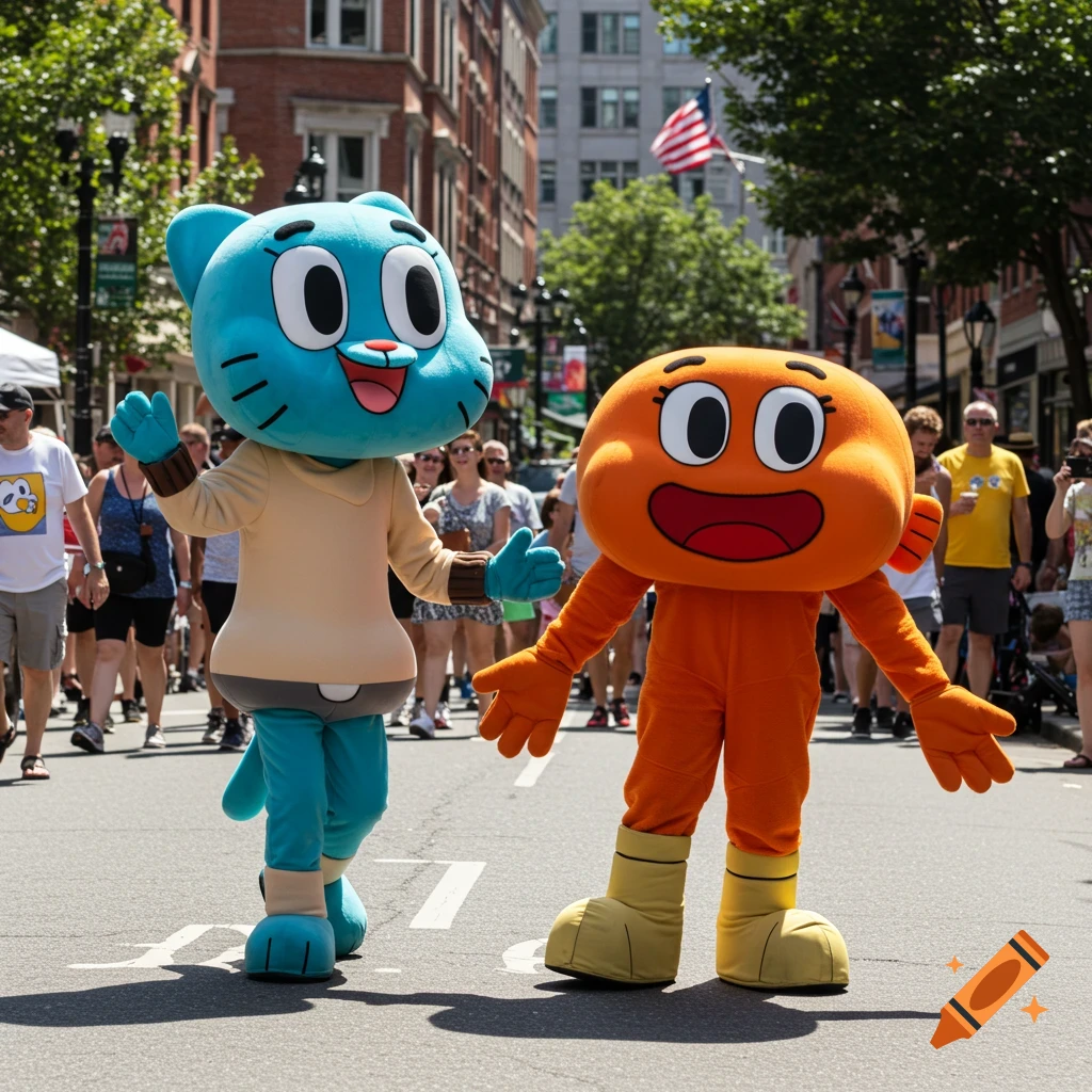 Gumball+cyberchase created on Craiyon