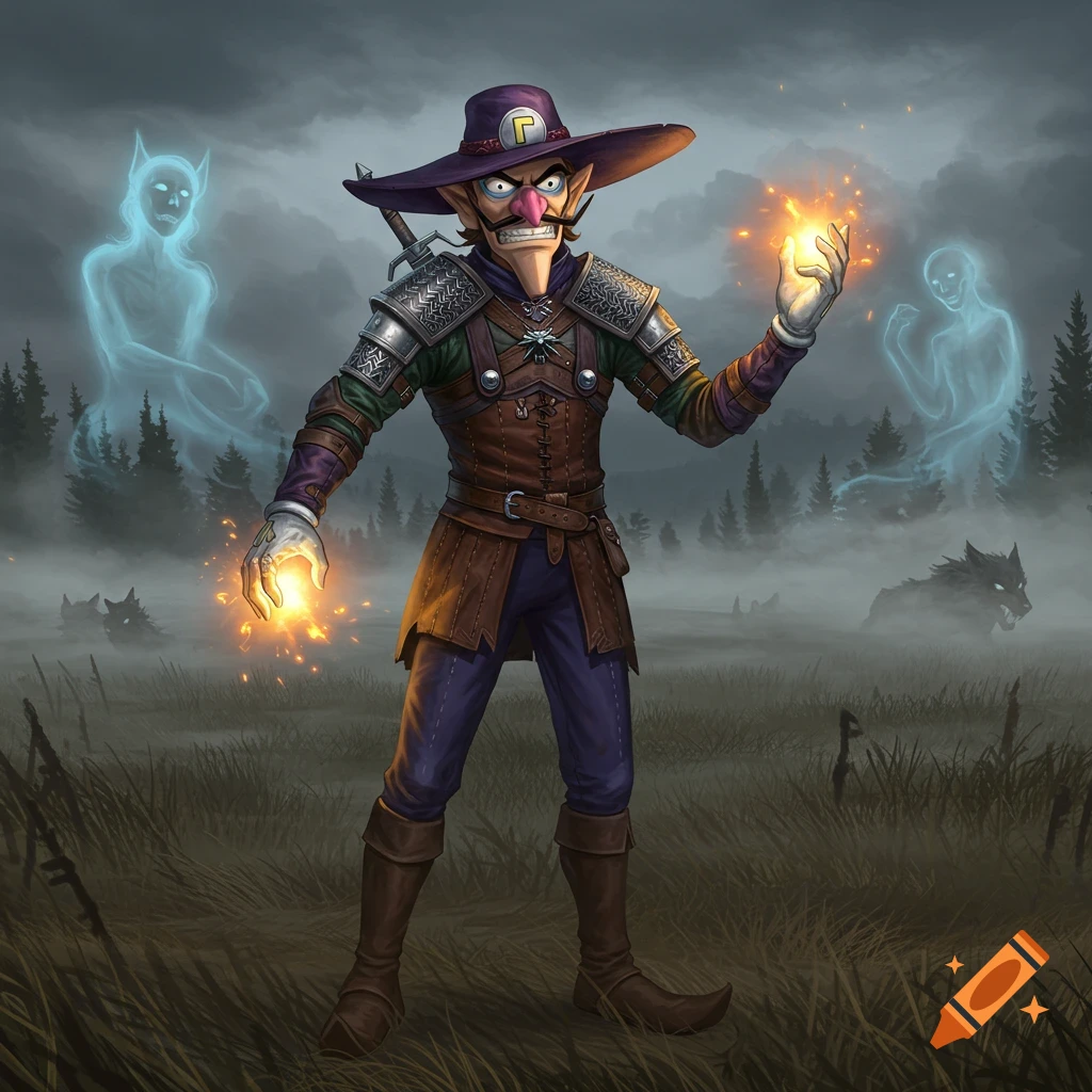 A green goblin wearing a cowboy hat with feathers, a tribal cloak, and ...