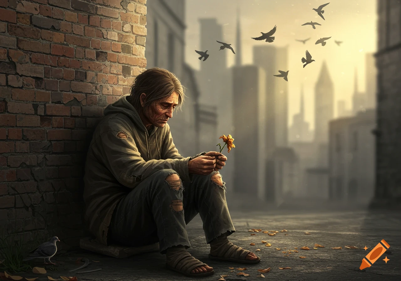 A dark, somber image of a young man with closed eyes, head resting on a ...