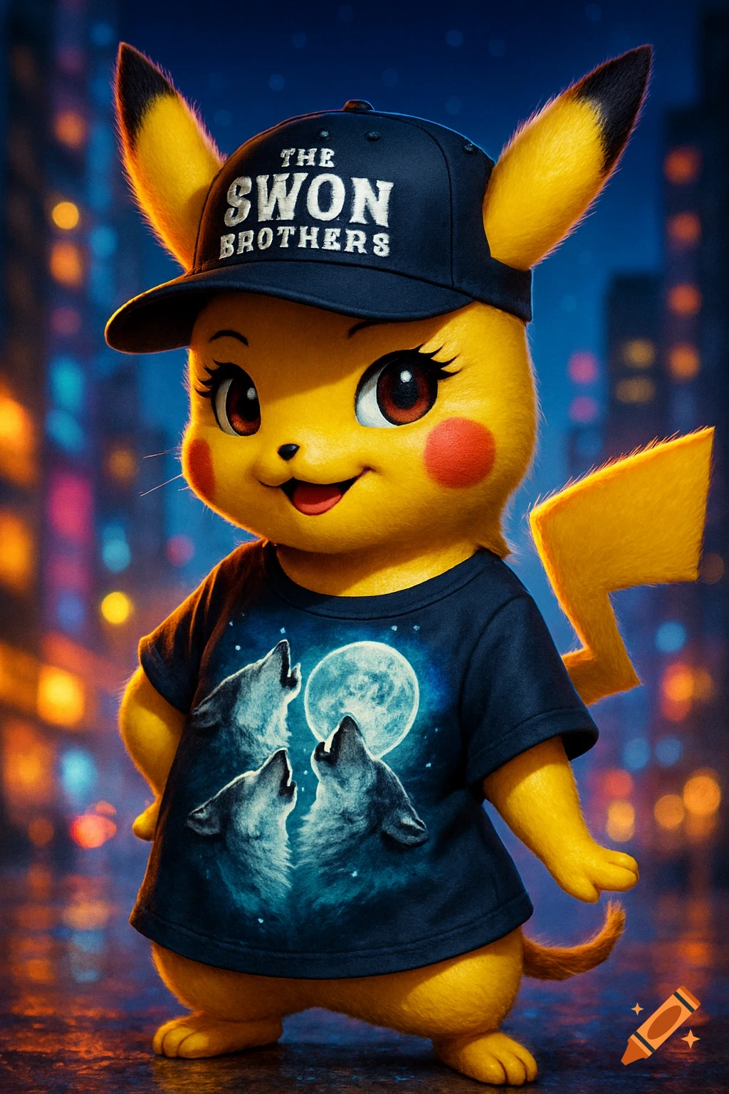 A cartoon banana character poses next to a large pigeon, with a person ...