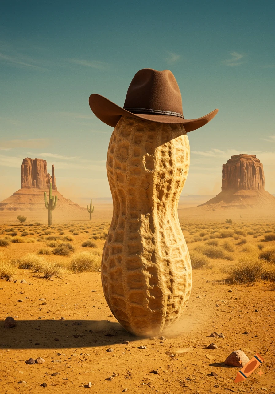 A disgruntled green Grinch wearing a cowboy hat and red bandana stands ...