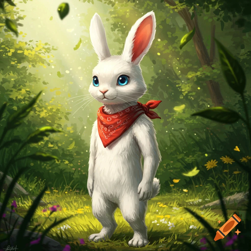 A fluffy white American mini lop bunny with black floppy ears and a ...