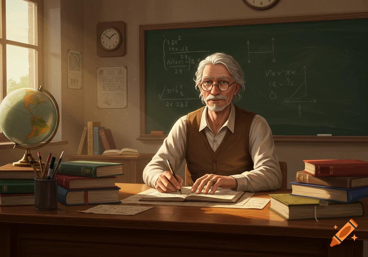 A diverse group of students and a male professor discuss books around a ...