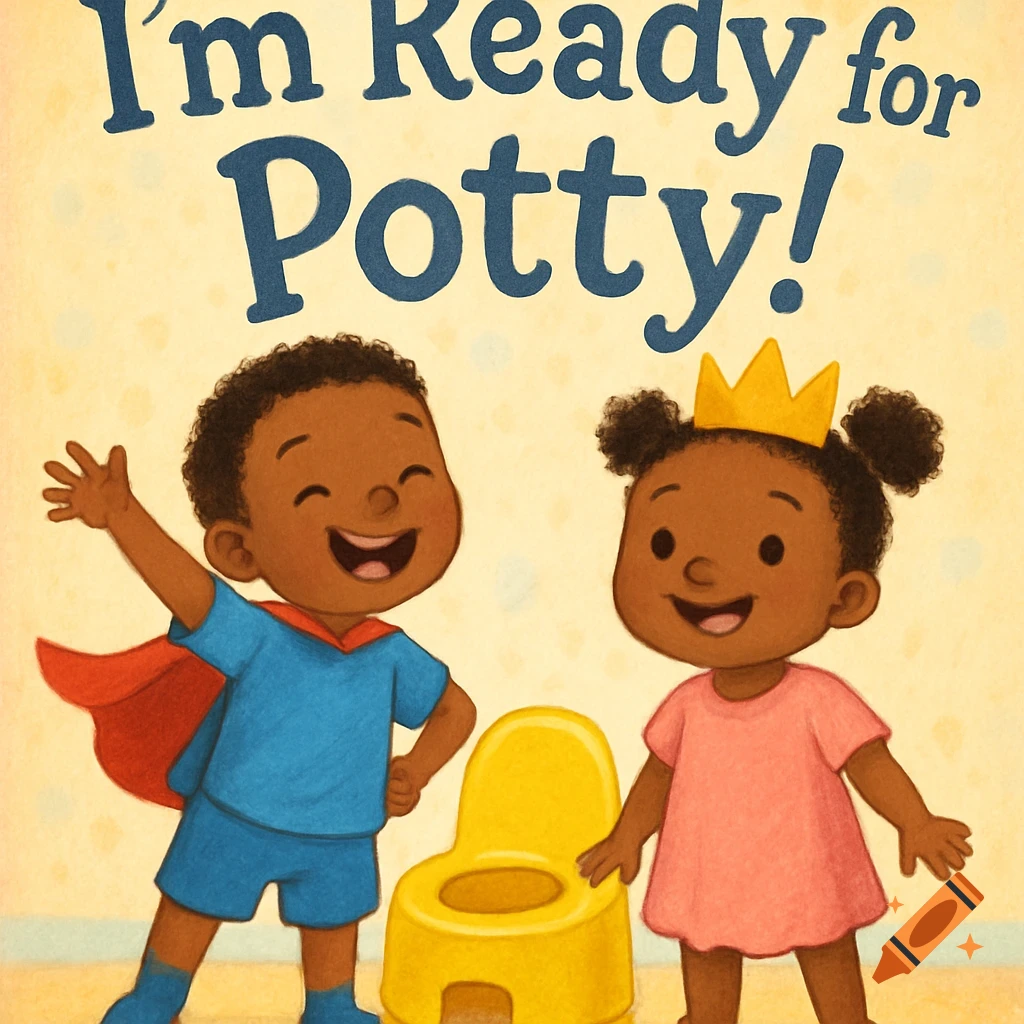 Illustration of two happy Black toddlers, a boy in blue cape and a girl ...