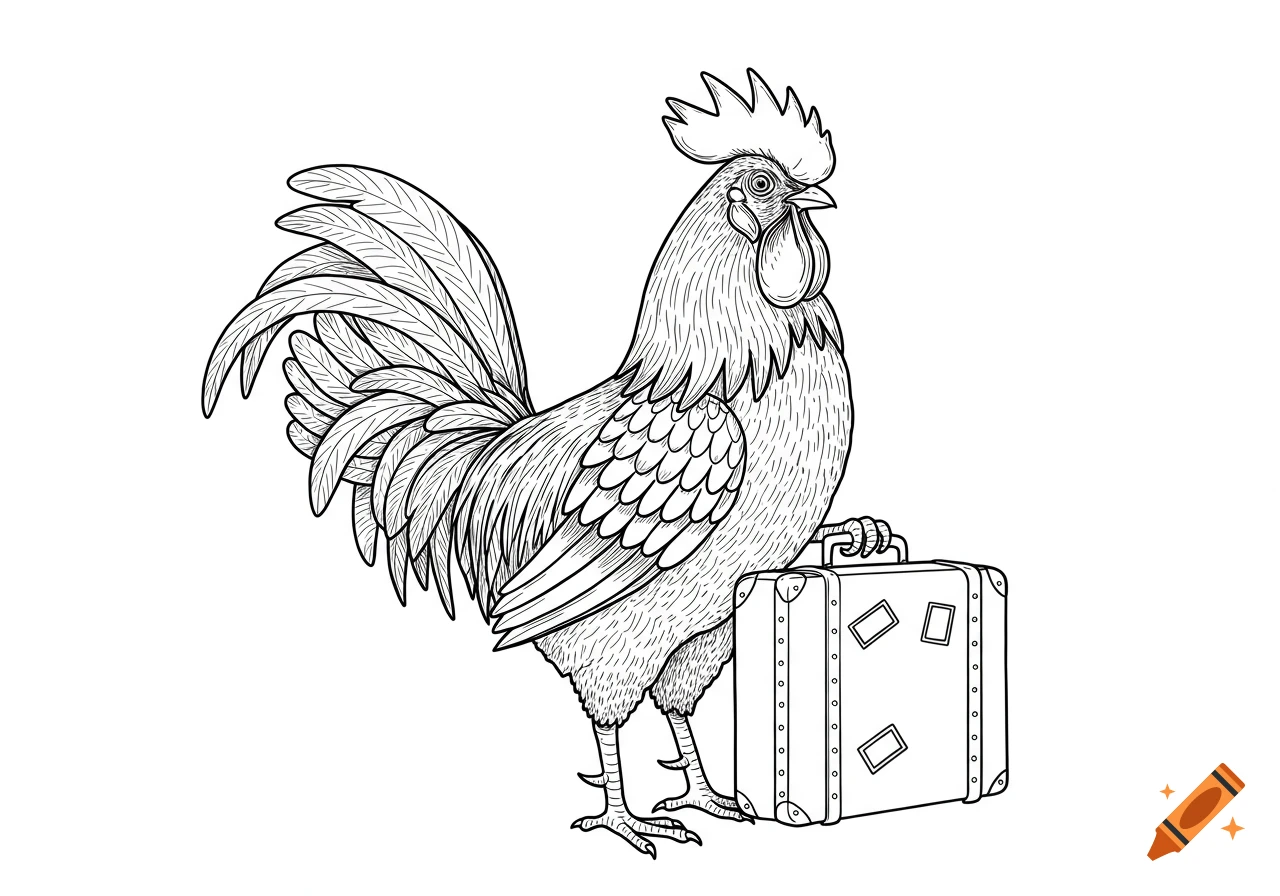 Black and white line drawing of a turkey standing with its tail ...