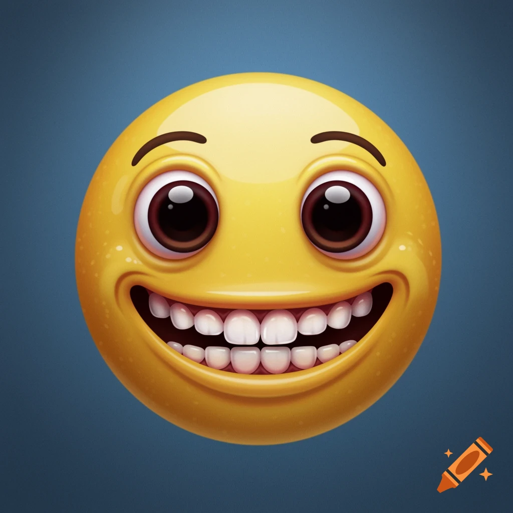 A smiling yellow emoji illustration. on Craiyon