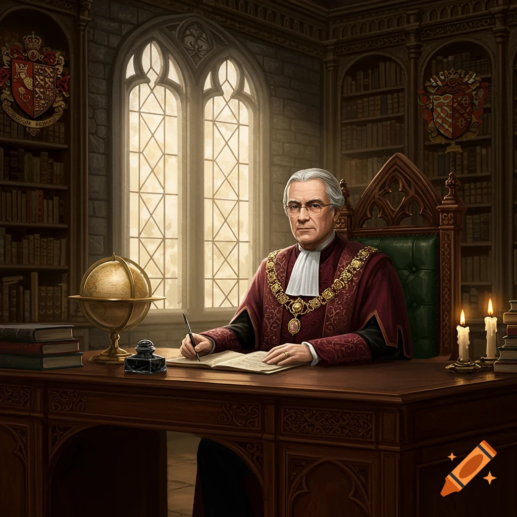 A smiling older Black woman in a suit and chain of office stands in a ...