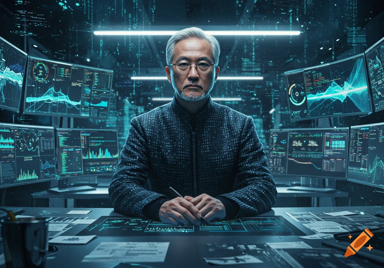 A photorealistic image of a bald, muscular 'Gigachad' head emerging ...