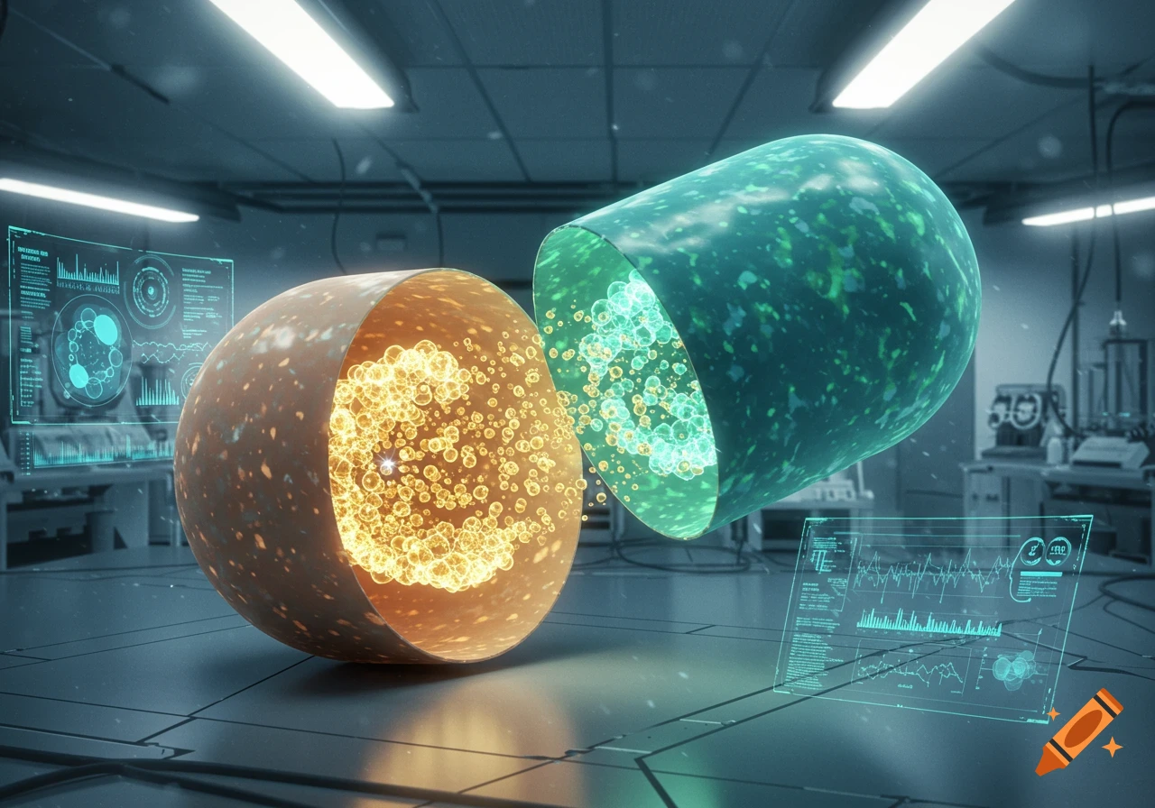 A photorealistic infinity sign, one side honeycomb, the other branching ...