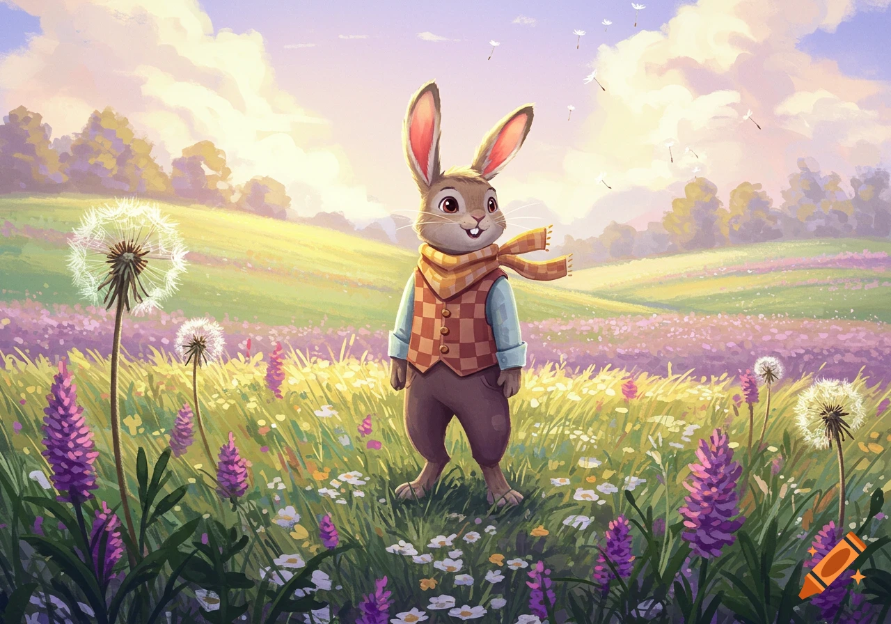 A mean gray cartoon bunny yells at a rainbow bunny, a black bunny, and ...