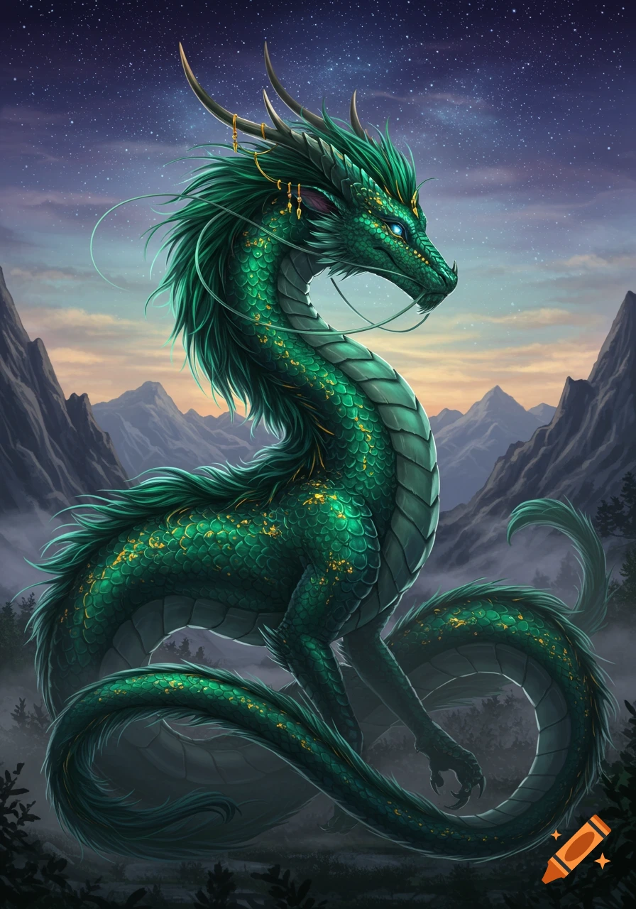 A shimmering blue cat-snake hybrid creature with glowing blue eyes and ...