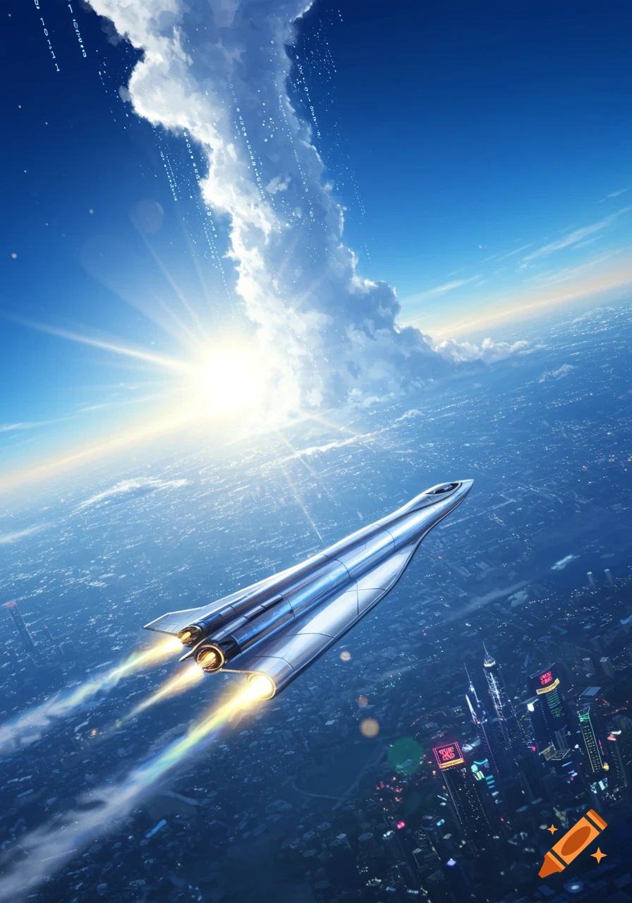 A robot is suspended inside a rocket as it crashes and explodes on the ...