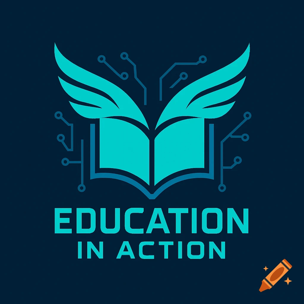 A stylized logo of an open book with circuit board patterns inside, resembling a tree. on Craiyon