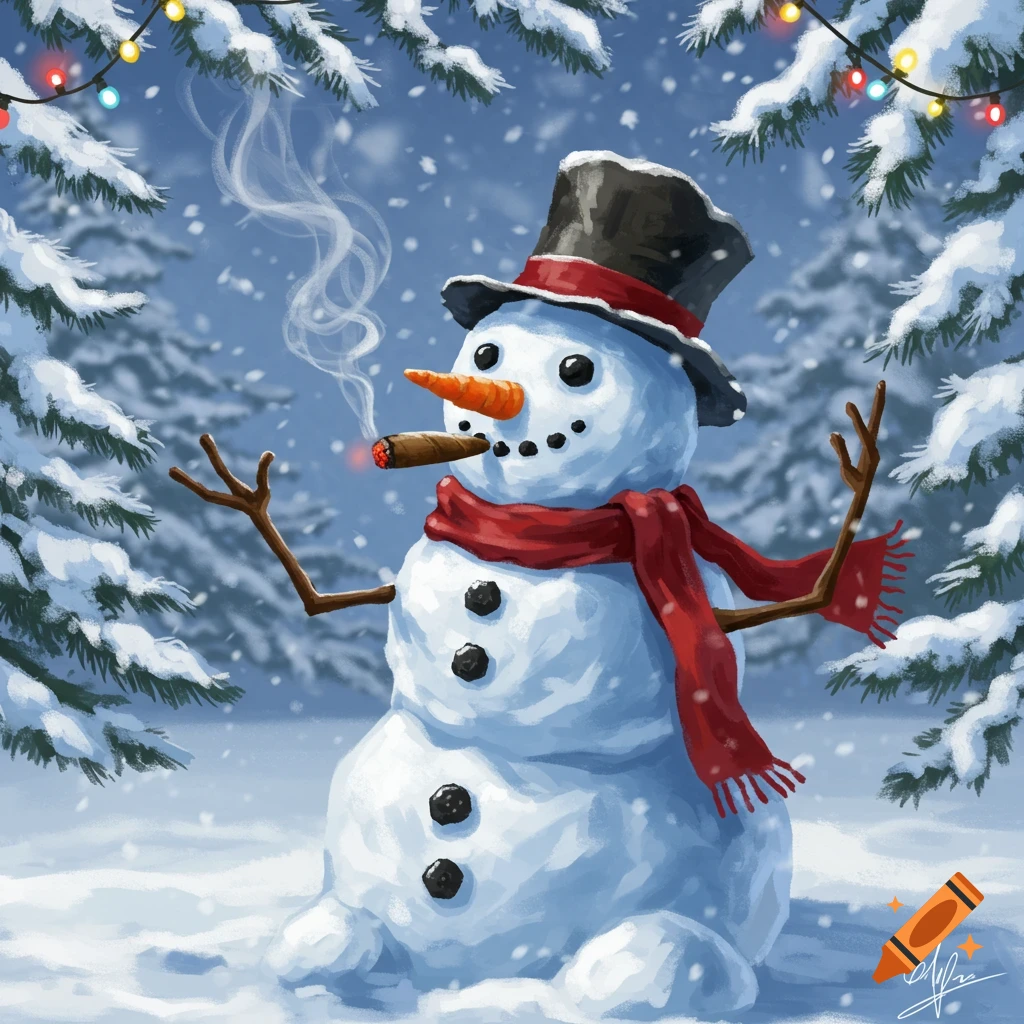 Snowman in Target store captured by security camera on Craiyon