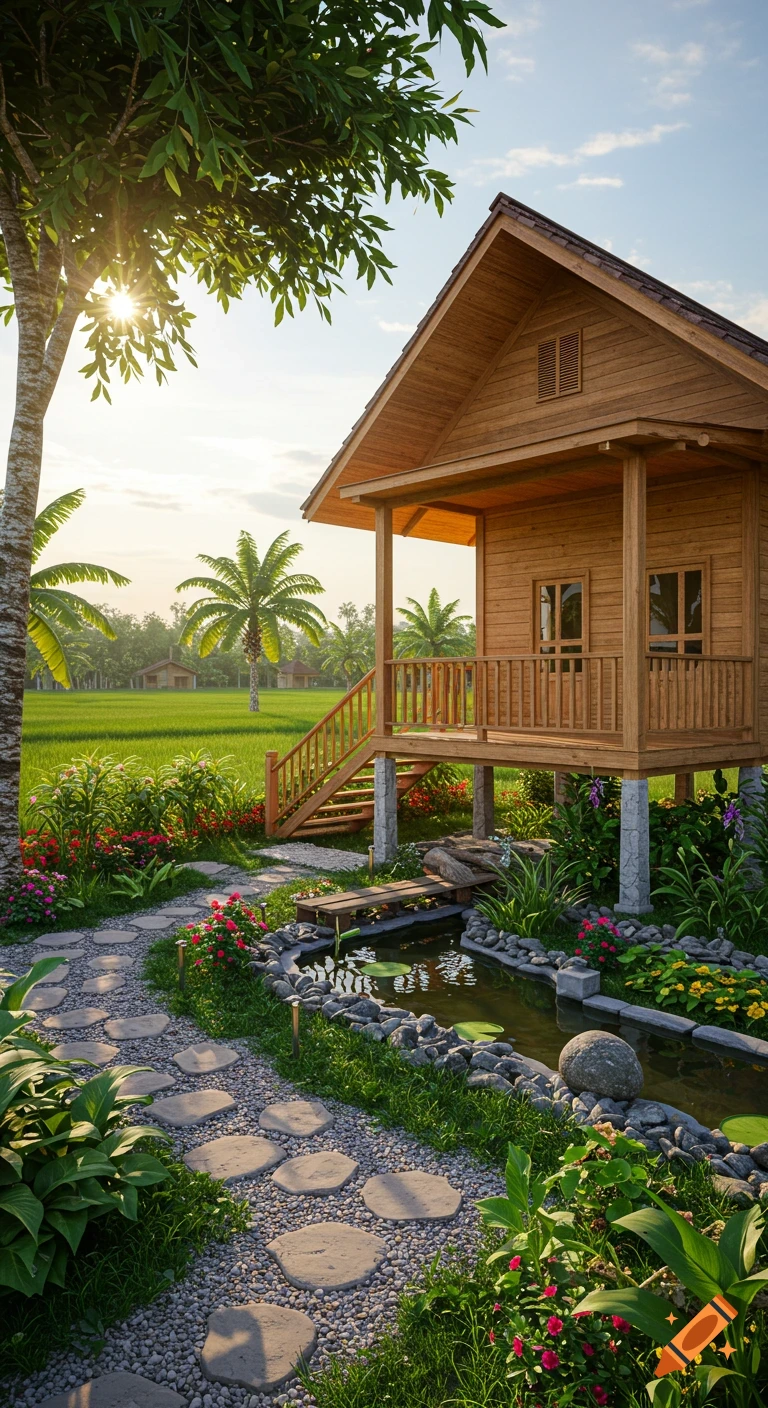 Overhead view of a suburban parking area with six cars, trees, shrubs ...