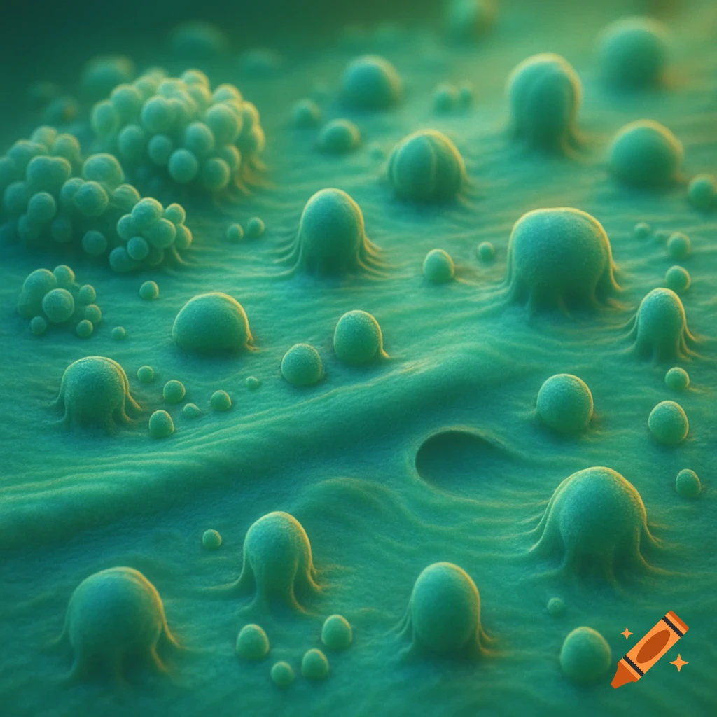 Close-up microscopic view of hexagonal cells with green interiors and ...