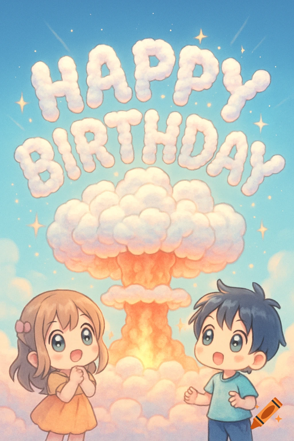 Colorful bubble letters spelling 'Happy Birthday' with hearts, stars ...