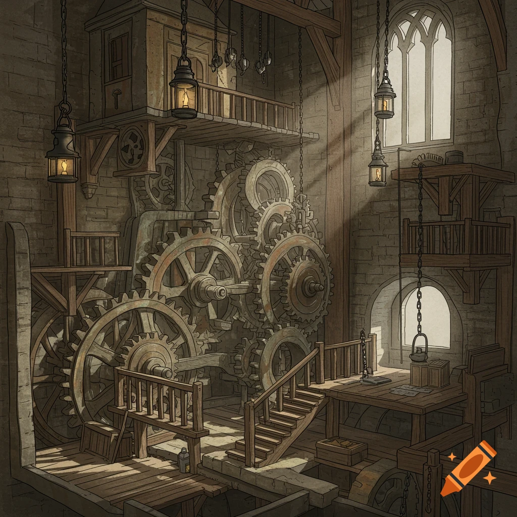 Aerial view illustration of a grand walled estate with a large mansion, formal gardens, and ...