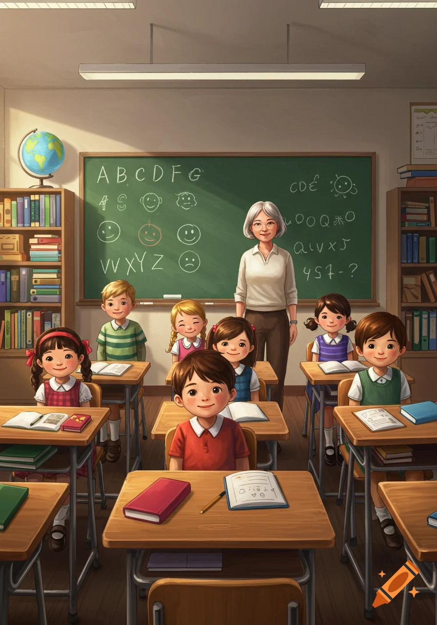 A red-haired boy with freckles smiles while using a computer in a sunny ...