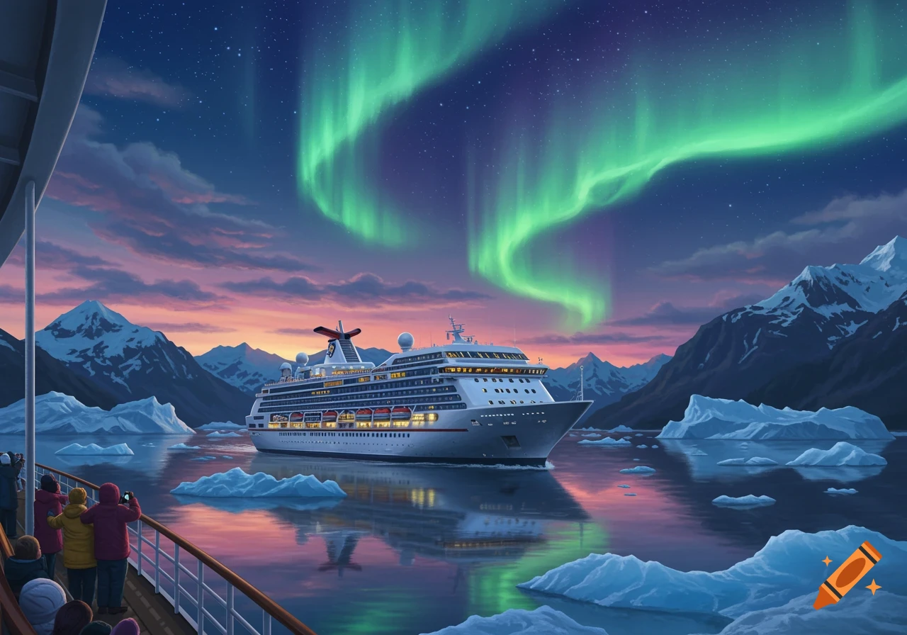 A cartoon cruise ship sails through a large blood vessel filled with ...